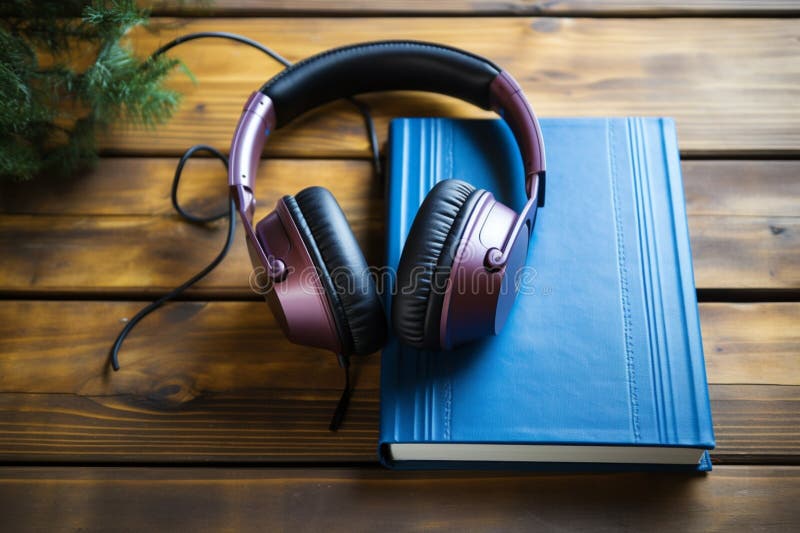 Audio Book Immersion Headphones and Tablet on a Shared Table Stock ...