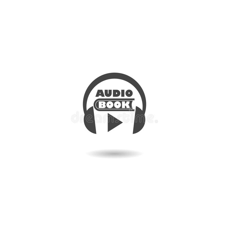 Audio Book Logo Icon with Shadow Stock Vector - Illustration of ...