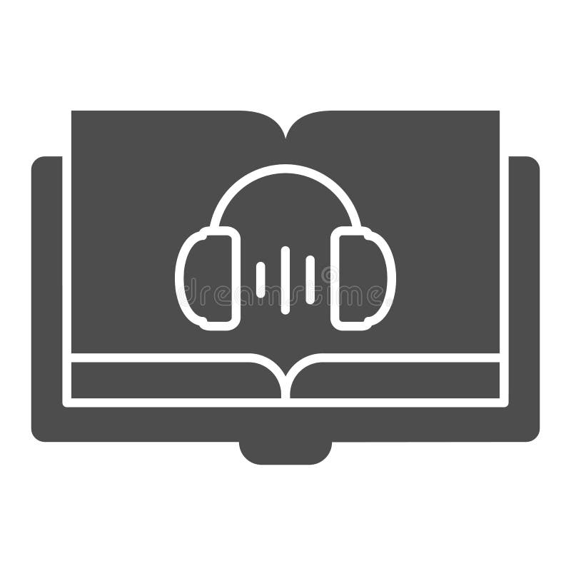 Audio Book Solid Icon. Audio Guide Vector Illustration Isolated on ...
