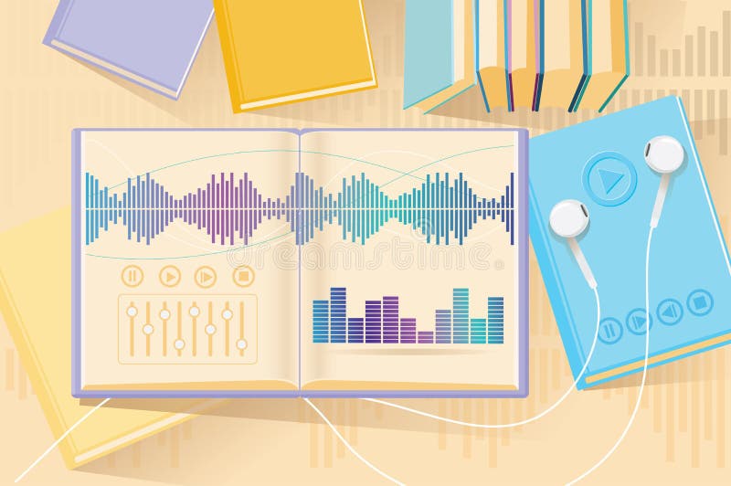 Concept Vector Illustration of Audio Books Stock Vector - Illustration ...