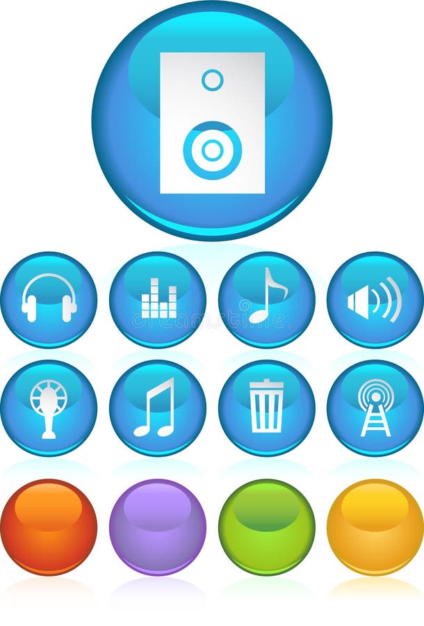 Audio Button stock vector. Illustration of headset, audio - 9622172