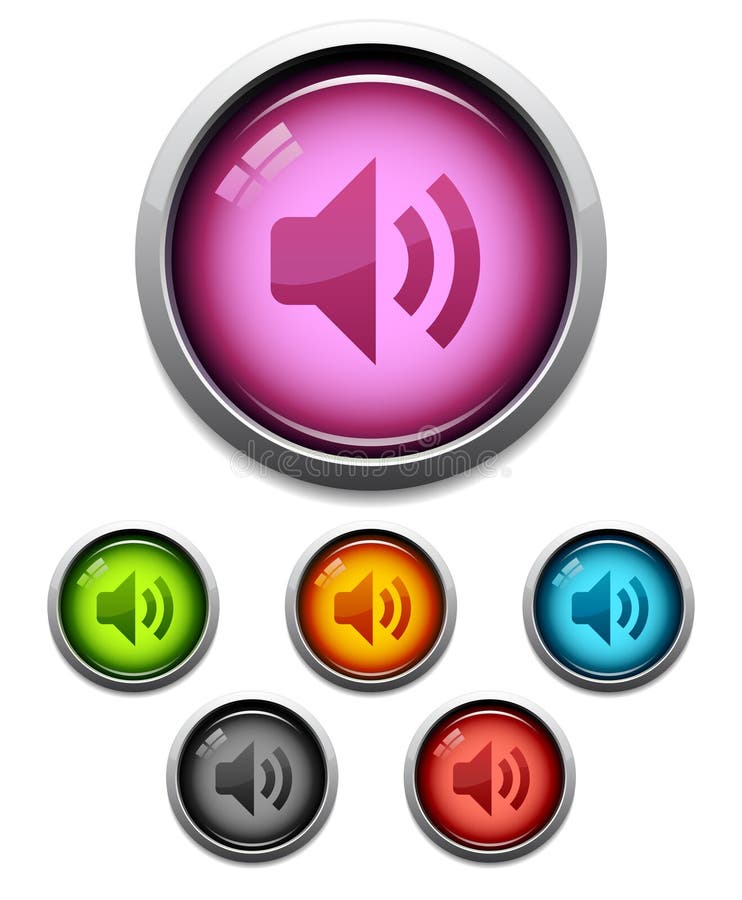Audio button icon stock vector. Illustration of glass - 6058413