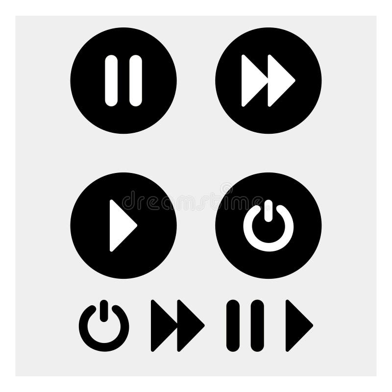 Play Button Sign. Flat Style Icon on Gray Background. Multimedia Symbol ...