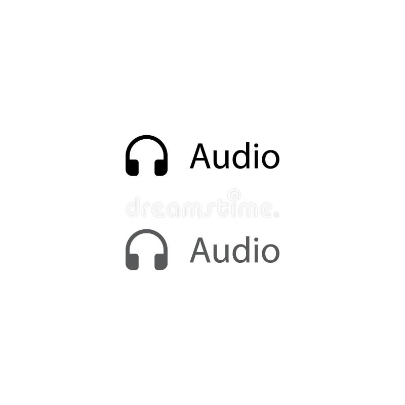 Audio Button Icon Vector. Music Headphone Symbol Stock Vector ...