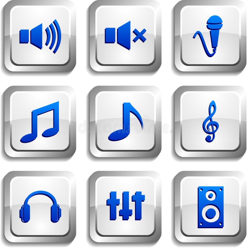 Audio buttons. stock vector. Illustration of sign, circle - 12558992