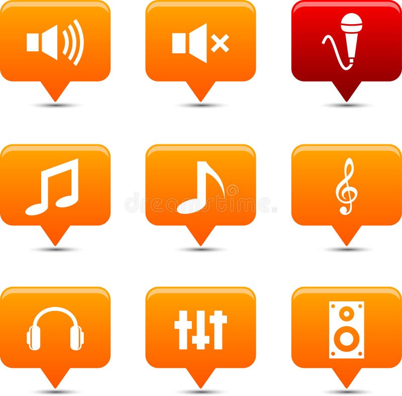 Sound button. [Vector] stock vector. Illustration of circle - 3529818