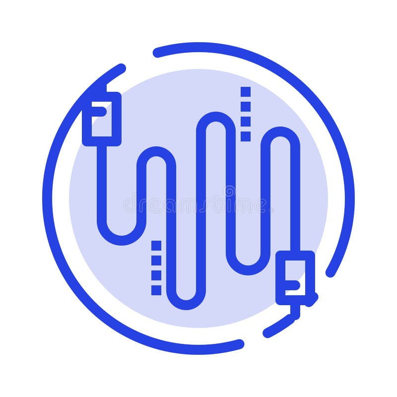 Audio, Cable, Cables, Communication Blue Dotted Line Line Icon Stock ...