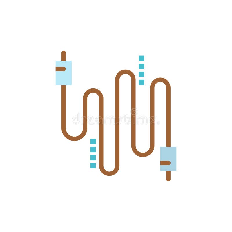 Audio, Cable, Cables, Communication Flat Color Icon. Vector Icon Banner ...