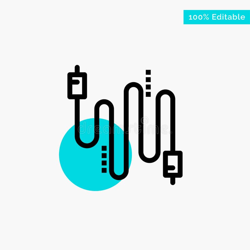 Audio, Cable, Cables, Communication Turquoise Highlight Circle Point ...