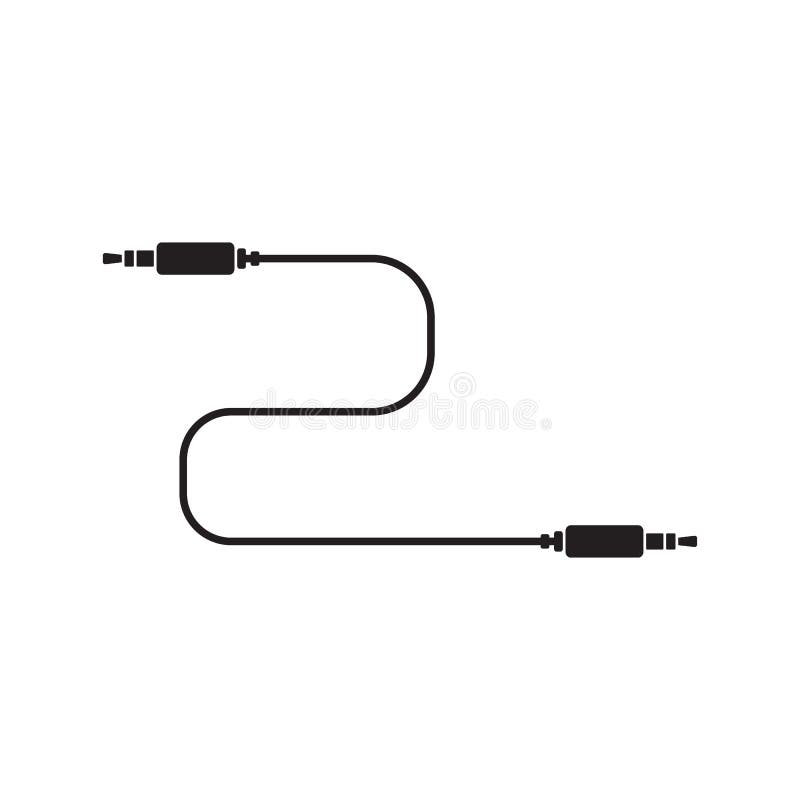 Audio Cable Icon, Plug Wire Art Illustration Stock Illustration ...