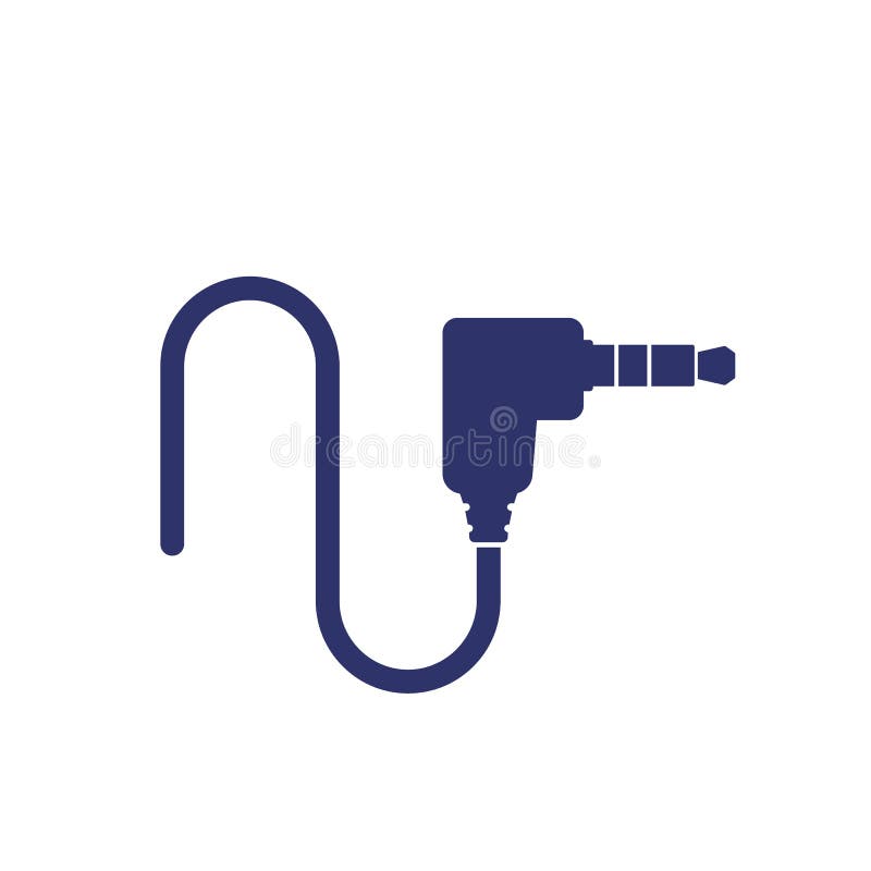 Audio Cable, Jack Connector on White, Vector Stock Vector ...