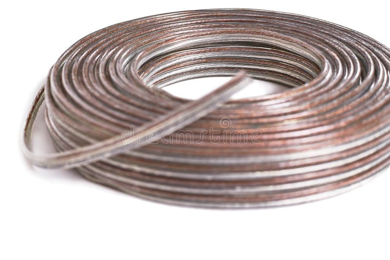 Audio Cable Lies on a White Background Stock Photo - Image of metal ...