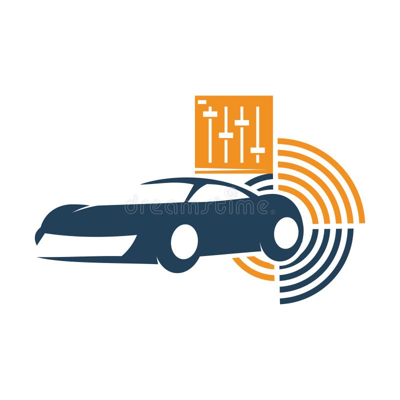 Audio Car System Mic Volume Disk Logo Template Isolated Icon Stock ...