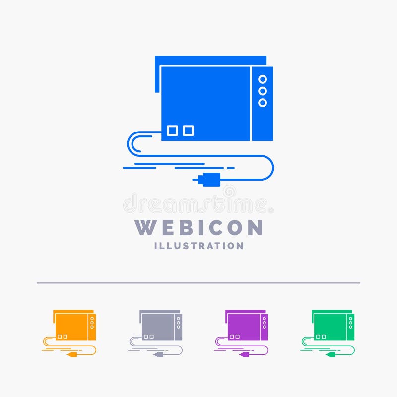 Audio, Card, External, Interface, Sound 5 Color Glyph Web Icon Template ...
