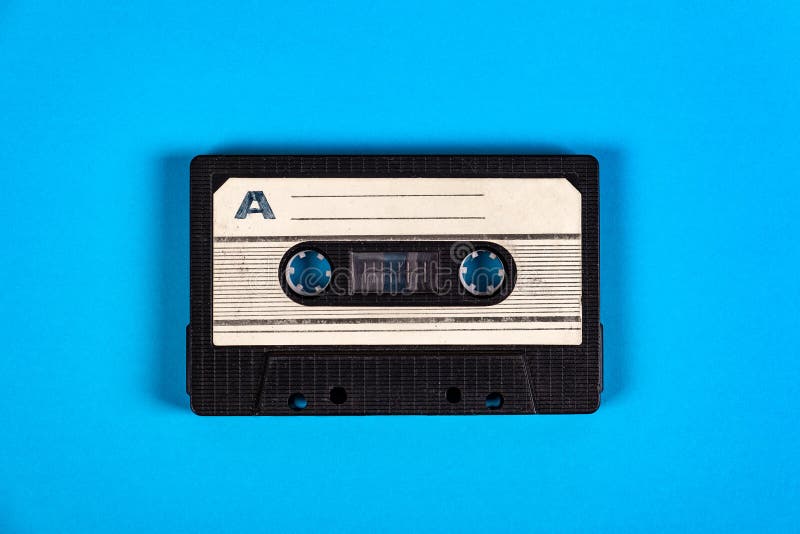 Audio Cassette closeup stock photo. Image of blue, musical - 217299788