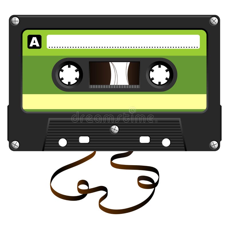 Audio Cassette with Damaged Tape Stock Vector - Illustration of media ...