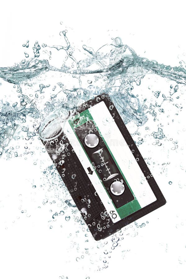 Audio Cassette Falling in Water Stock Photo - Image of liquid, spray ...