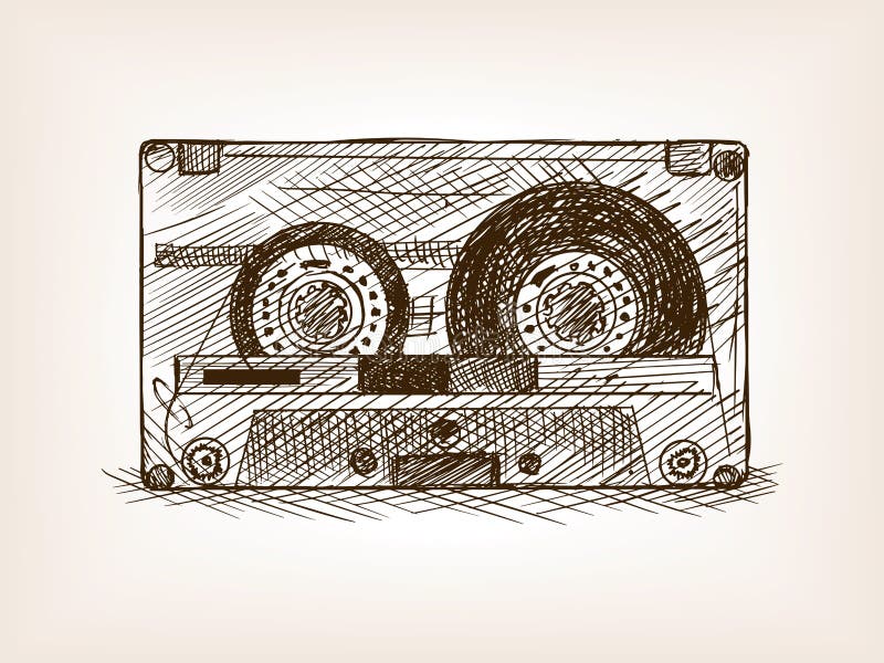 Audio Cassette Sketch Style Vector Illustration Stock Vector ...