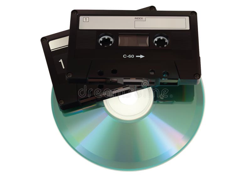 Audio Cassettes with CD Disk Stock Image - Image of disk, magnetic ...