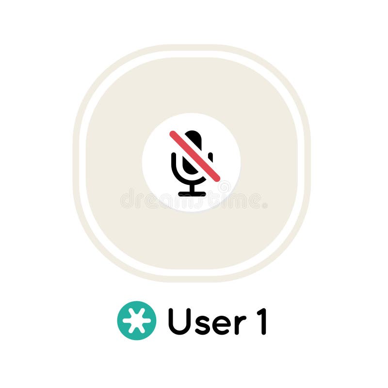 Audio Chat UI User Interface. User Icon with Turned Off Mic Stock ...