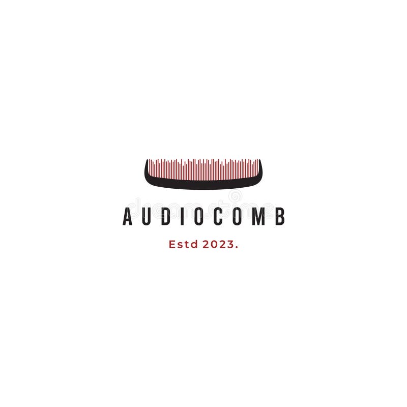 Audio Comb Logo Icon, Comb Combine with Sound Wave Logo Concept Stock ...