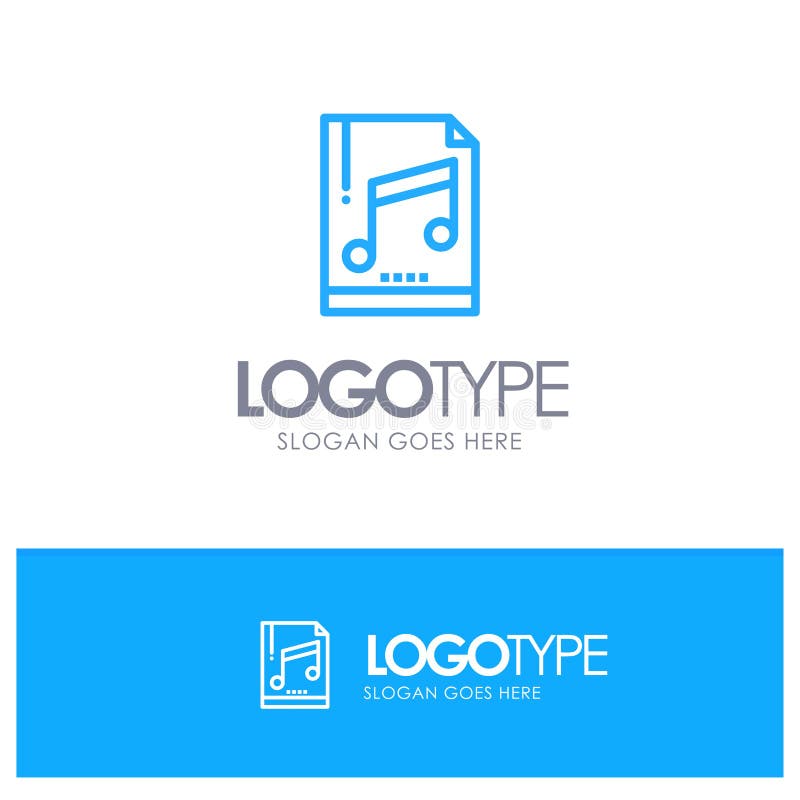 Audio, Computer, File, Mp3, Sample Blue OutLine Logo with Place for ...