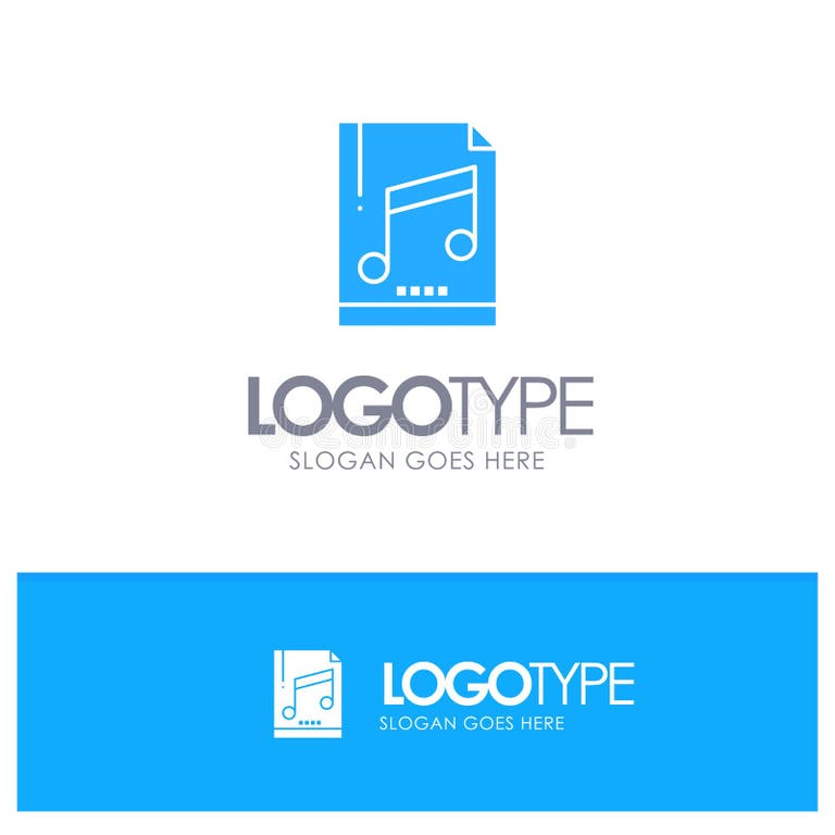 Audio, Computer, File, Mp3, Sample Blue Solid Logo with Place for ...