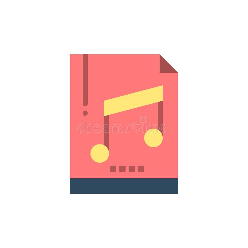 Audio, Computer, File, Mp3, Sample Flat Color Icon. Vector Icon Banner ...