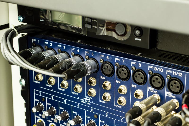 Audio Connectors on a Sound Mixer Stock Image - Image of outlet ...