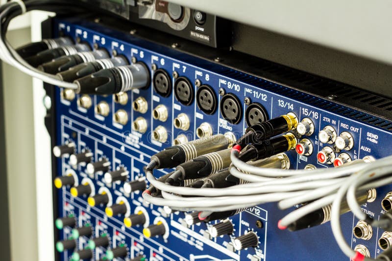 Audio Connectors on a Sound Mixer Stock Photo - Image of plug, colour ...