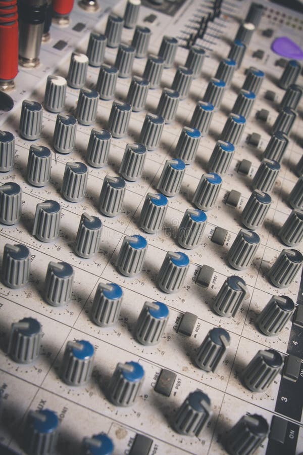 Audio Console. Professional Concert Sound Mixer Panel with Sliders and ...