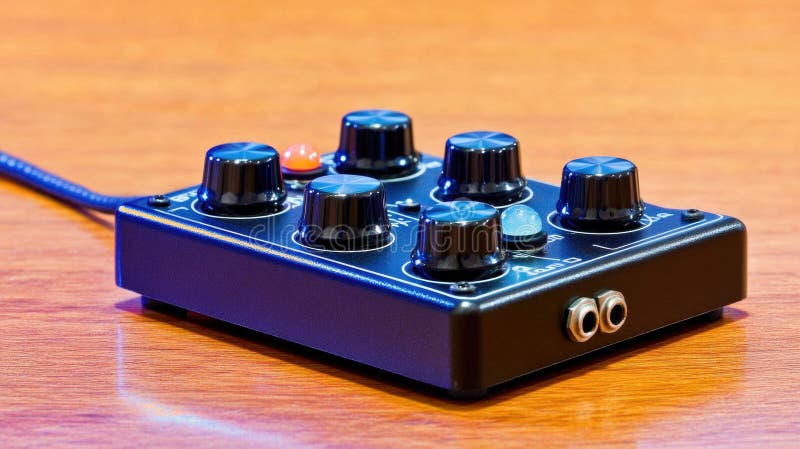 Audio Control Box with Knobs on Wooden Surface for Sound Adjustment and ...