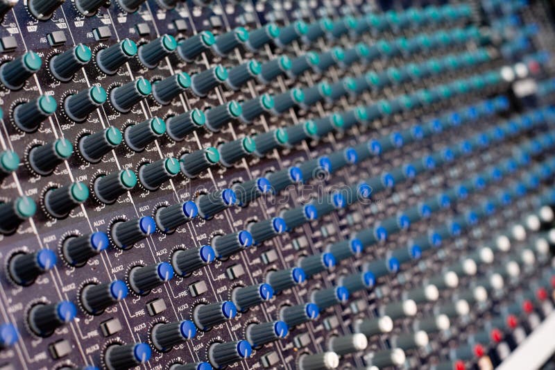 Audio control console stock photo. Image of entertainment - 14140114