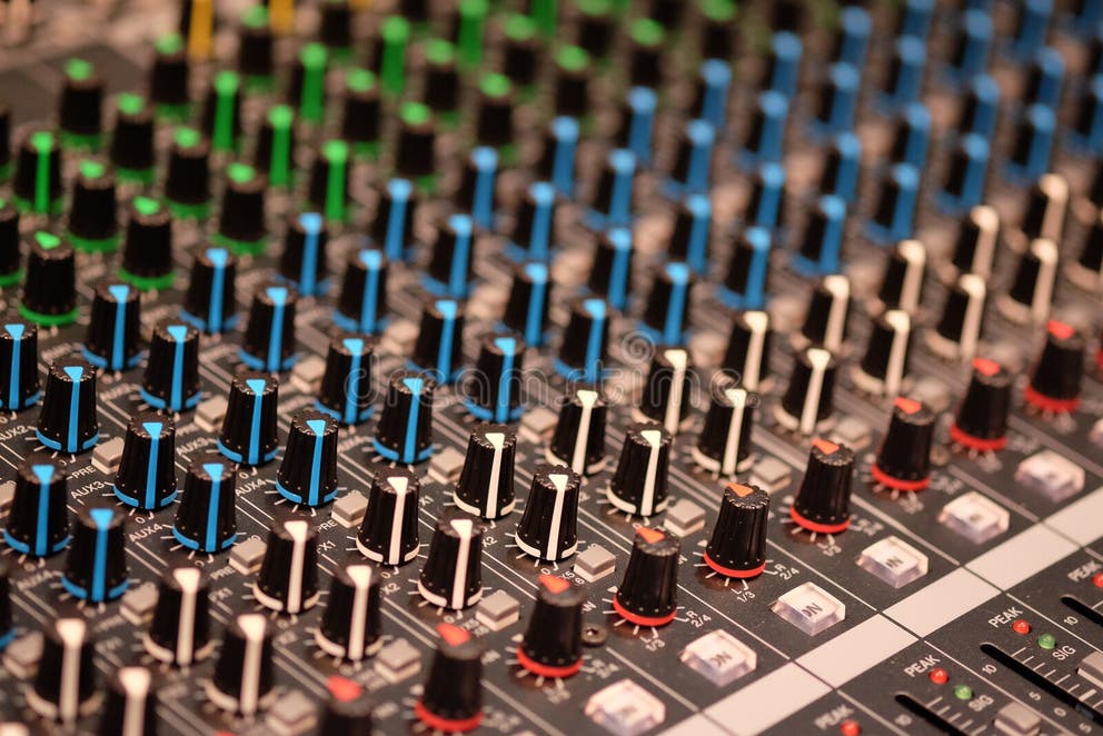 Audio control desk stock photo. Image of equipment, socket - 45061292