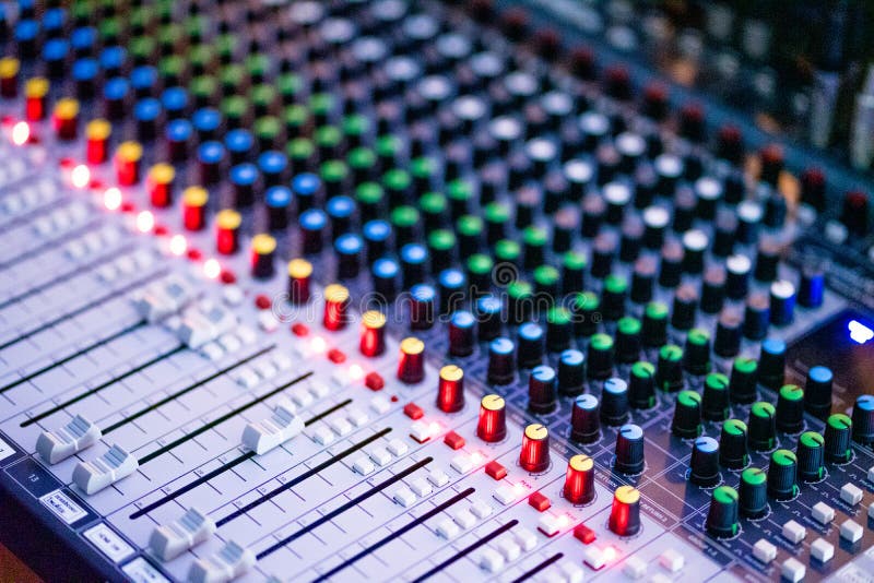 The Console Control Panel of a Large Hi-fi System. Audio Equipment ...