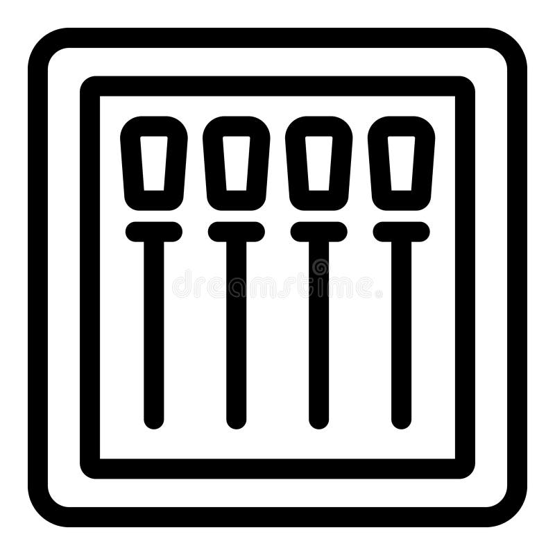 Audio Control Panel Icon Showing Four Faders for Mixing Music Stock ...