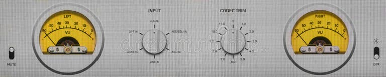 Audio Control Panel LCD Display with Dual VU Audiometers Stock Image ...