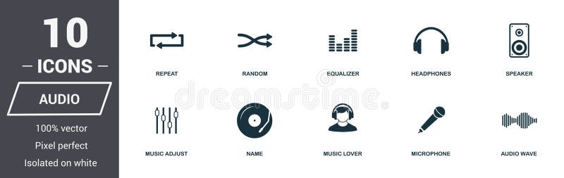 Audio Controls Icons Set. Premium Quality Symbol Collection. Audio ...