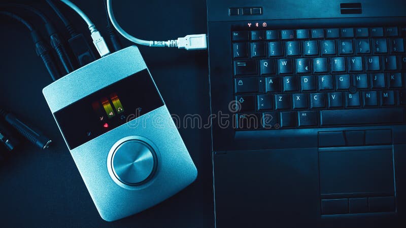 Audio Converter and Laptop stock image. Image of elements - 62403347
