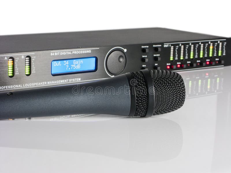 Audio DSP with LCD Display, Led Diods and Microphone Stock Image ...