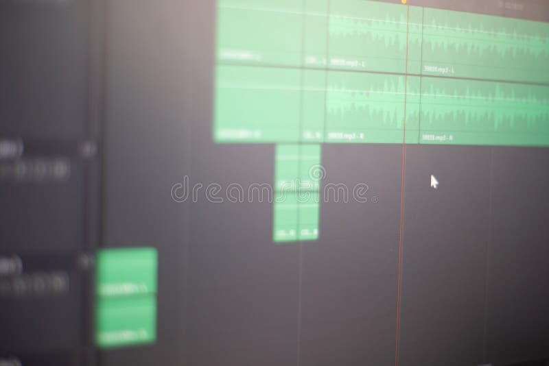 Audio Edit in the Recording Studio, a Close-up Screen. Music Editing in ...