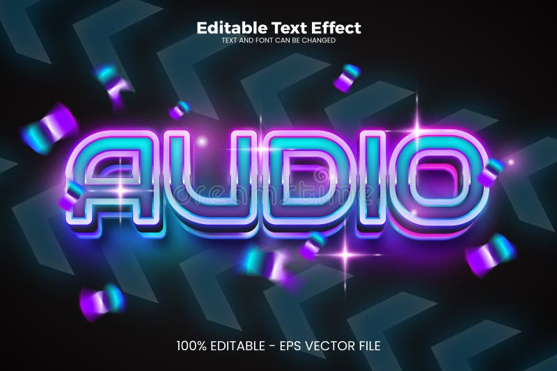 Audio Editable Text Effect in Modern Trend Style Stock Vector ...