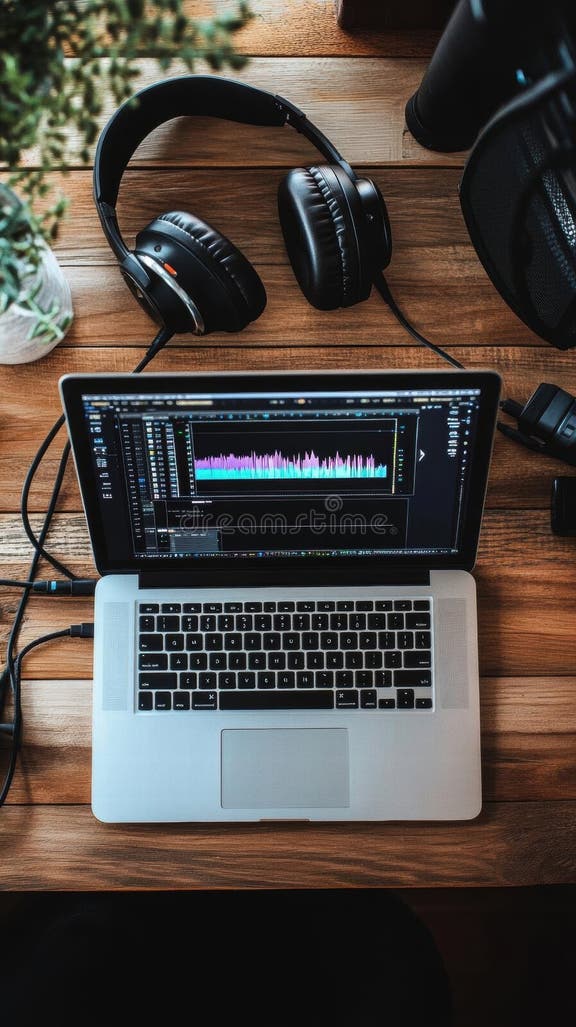 Audio Editing Workspace, a Glimpse into Sound Production Stock ...