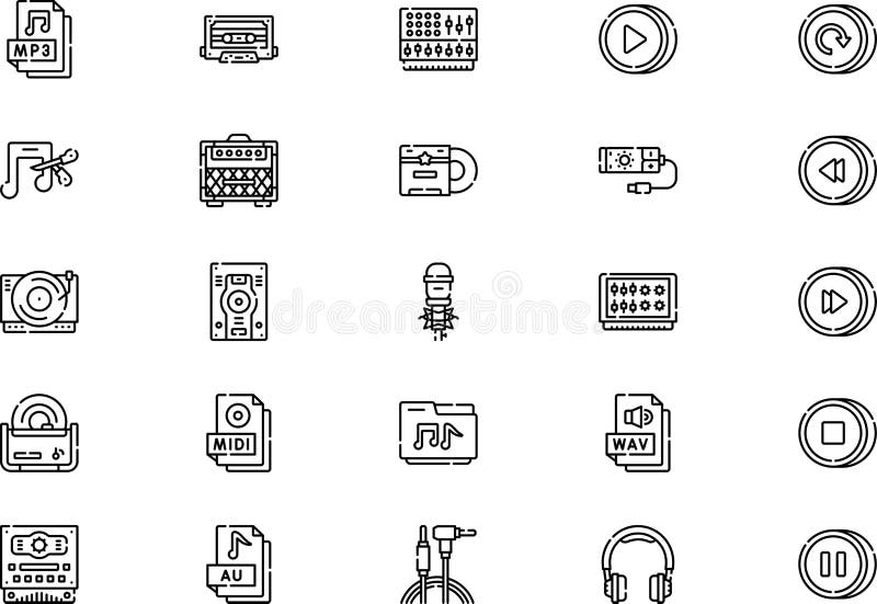 Audio Edition Icons Collection is a Vector Illustration with Editable ...