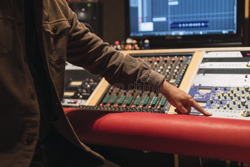 Audio Engineer Making a Recording in the Recording Studio Stock Photo ...