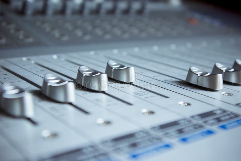 Audio Mixing Board Sliders stock photo. Image of control - 3492156