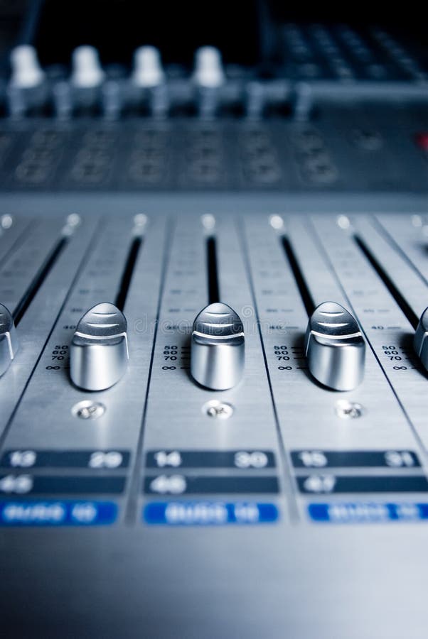 Audio Mixing Board Sliders stock photo. Image of control - 3492156