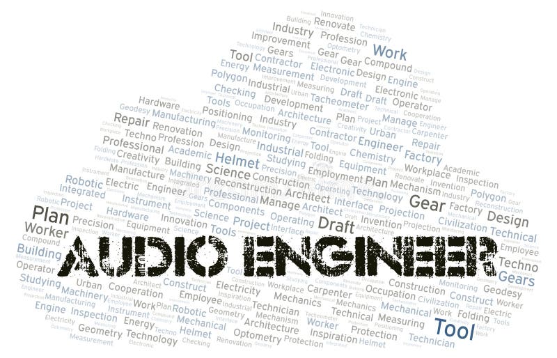 Audio Engineer Typography Word Cloud Create with the Text only Stock ...