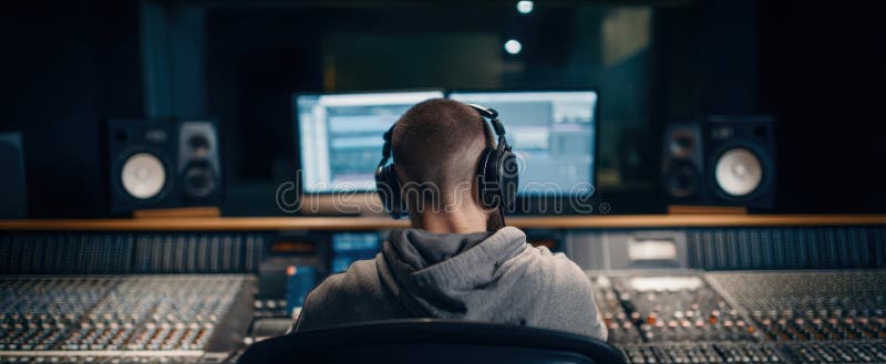 The Audio Engineer Working Diligently in a Modern Recording Studio ...