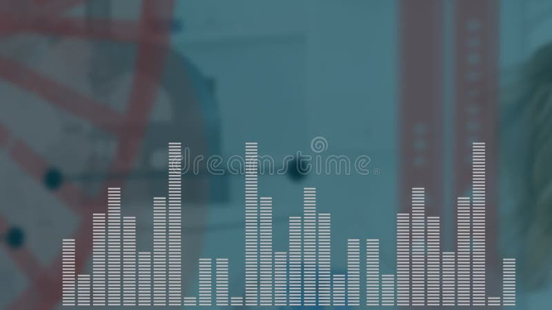 Audio Equalizer Bars Animation Over Blurred Background with Abstract ...